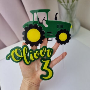 Tractor Cake Topper: Personalized Acrylic Farm Birthday Decor - Etsy
