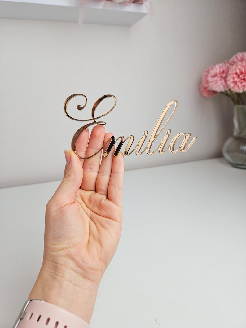 Acrylic Name Cake Charm: Personalized Single Layer Topper - Etsy UK