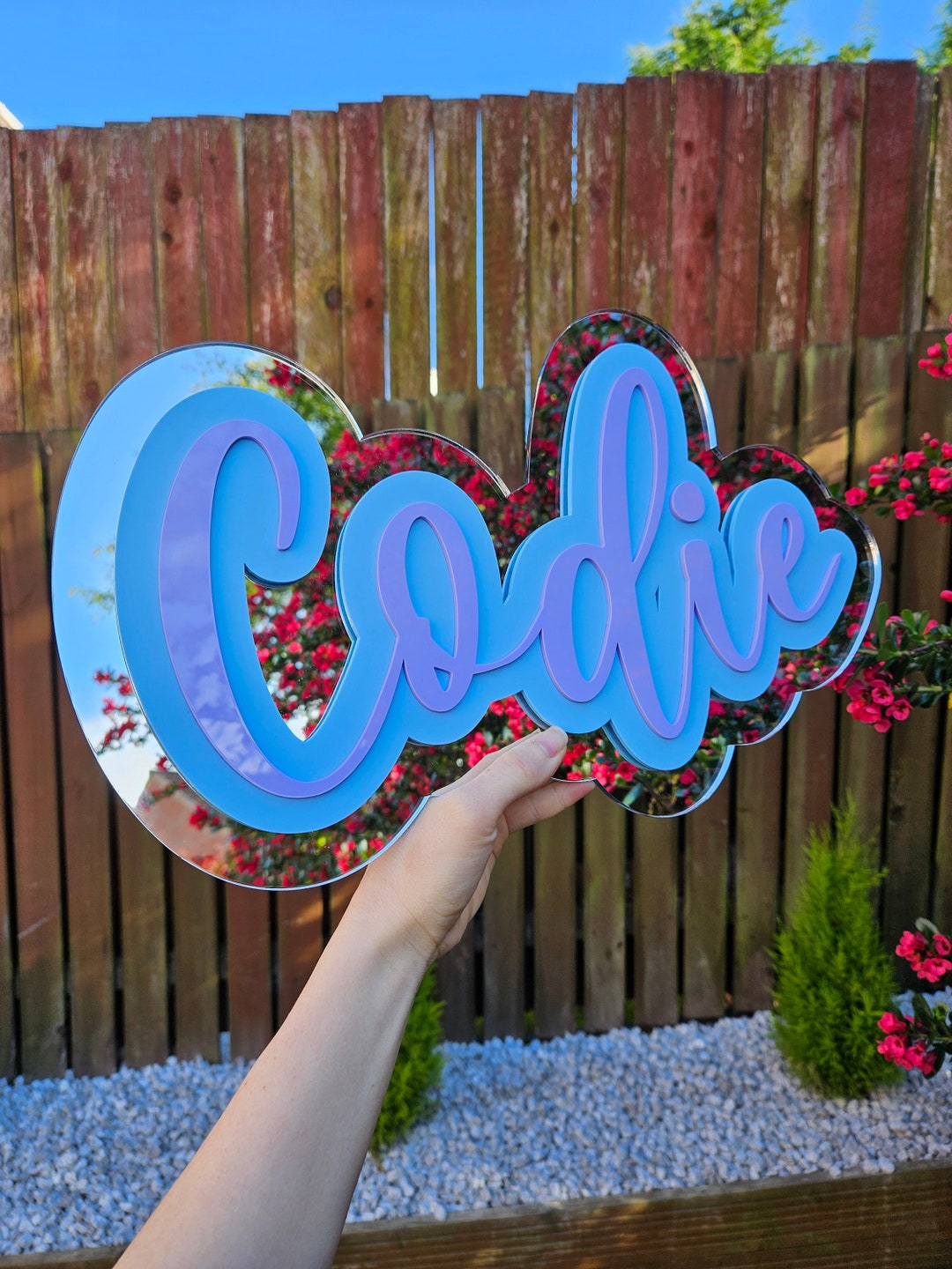 Triple Layered Acrylic Name Sign | Big Wall Sign - Etsy