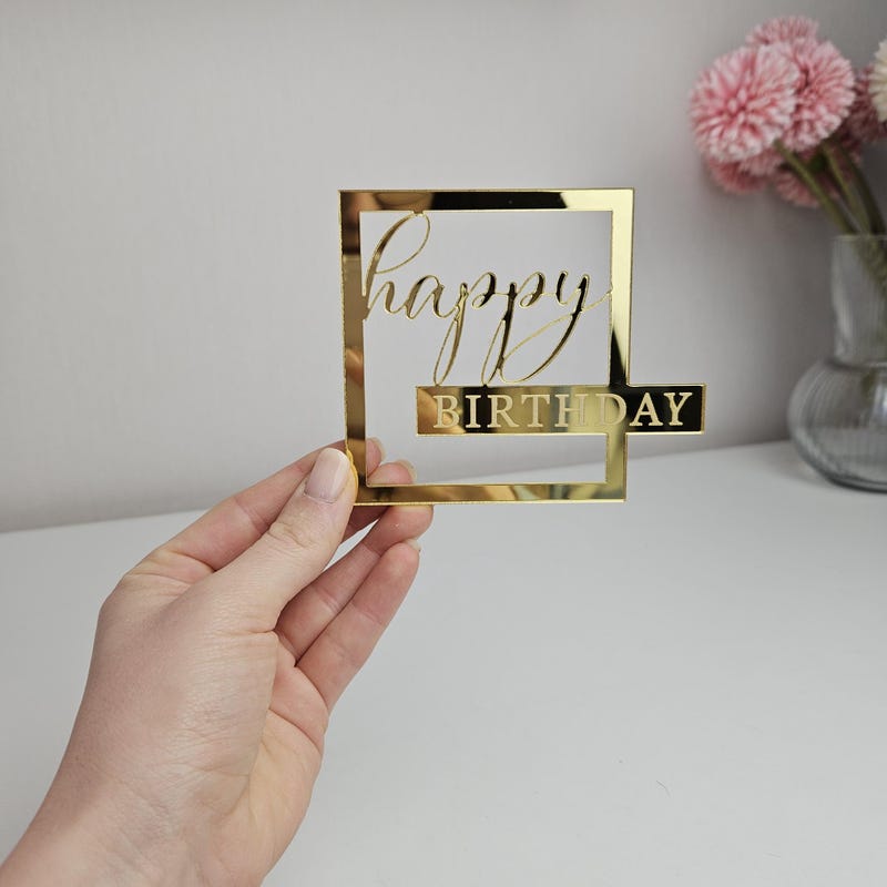 Happy Birthday Sign Square - Etsy UK