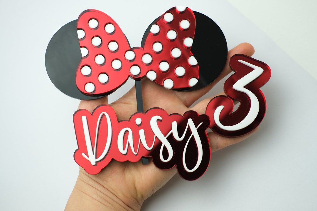 Minnie Mouse Cake Topper | Minnie Mouse Set | Minnie Ears Topper ...