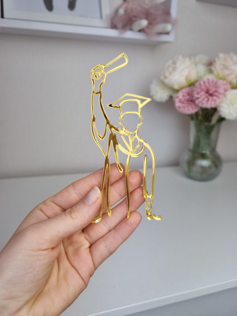 Graduation Cake Topper Graduation Male Outline Graduation Cake Decor ...