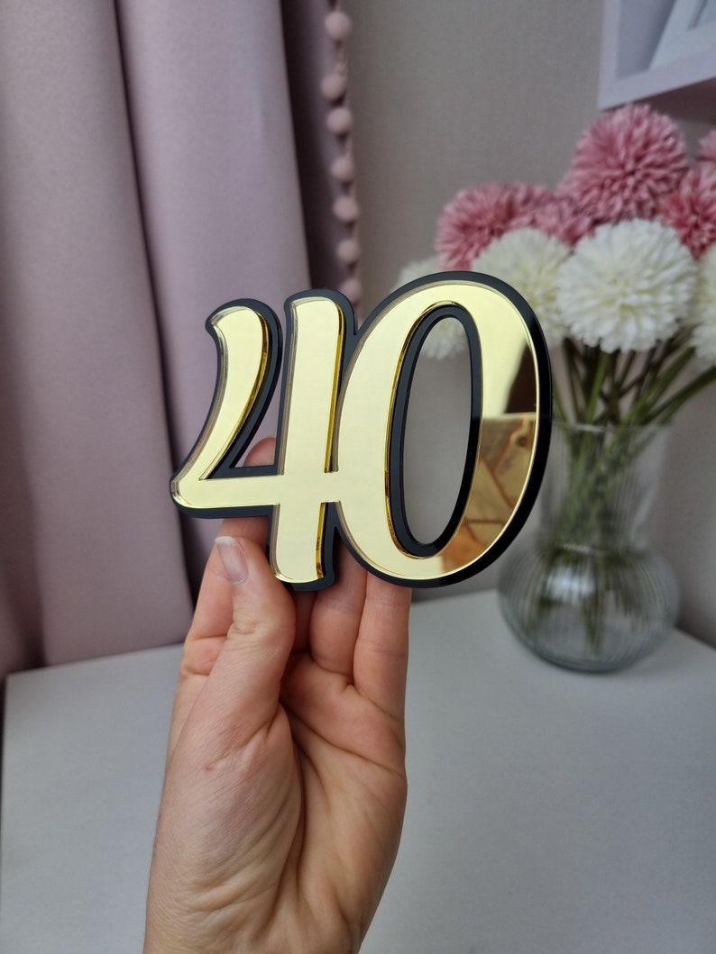 Acrylic Number Cake Topper: Double Layered Party Decor - Etsy UK