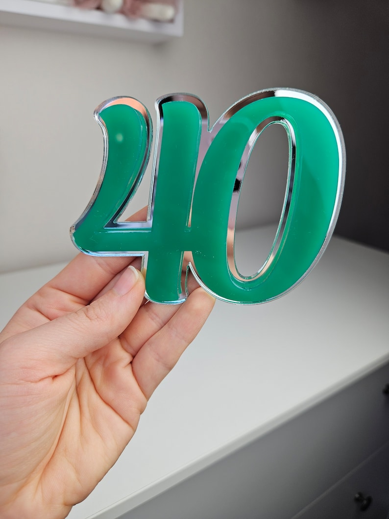 Acrylic Number Cake Topper: Double Layered Party Decor - Etsy UK