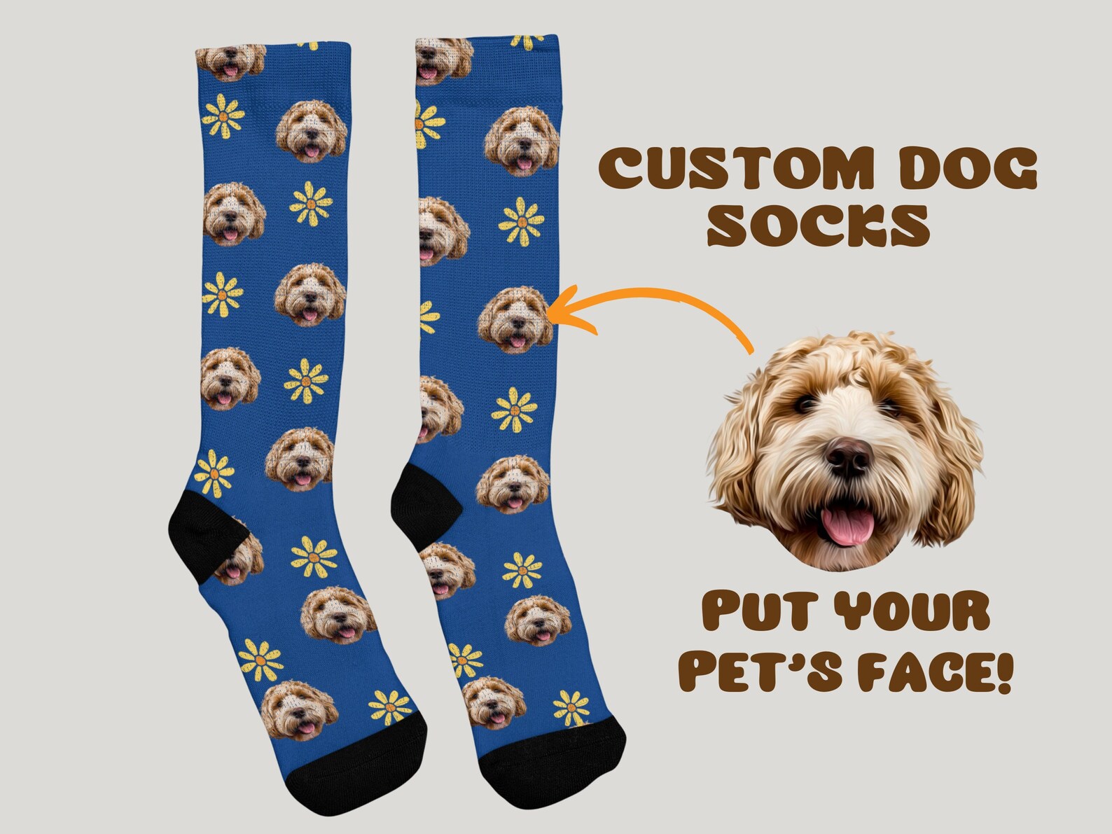 Custom Dog Socks, Customizable Socks With Dog Face, Custom Socks for ...