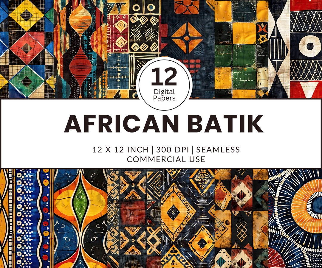 12 African Batik, Seamless Patterns, 12x12, 3D Photo Realistic Textures ...