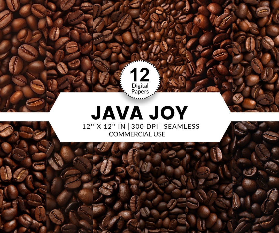 12 Java Joy Digital Papers, Seamless Patterns, 12x12, Realistic 3D ...