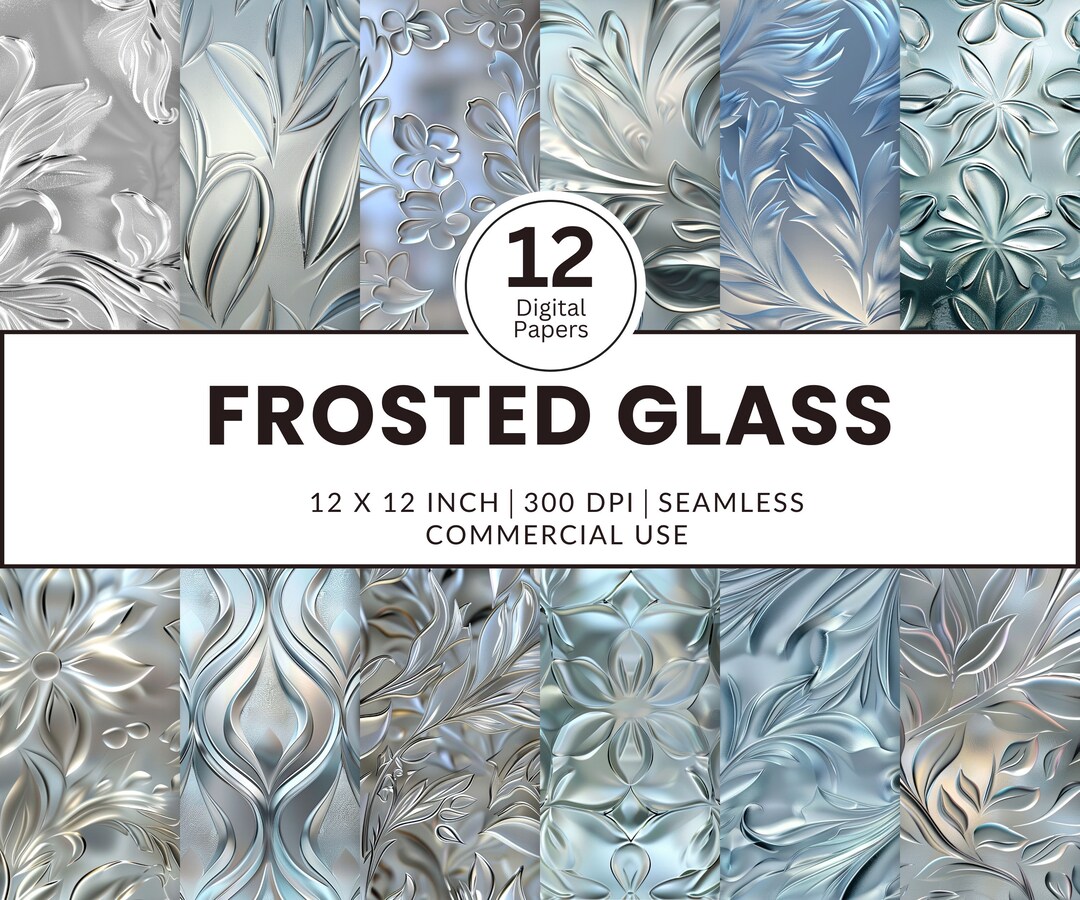 12 Frosted Glass, Seamless Patterns, 12x12, 3D Photo Realistic Textures ...