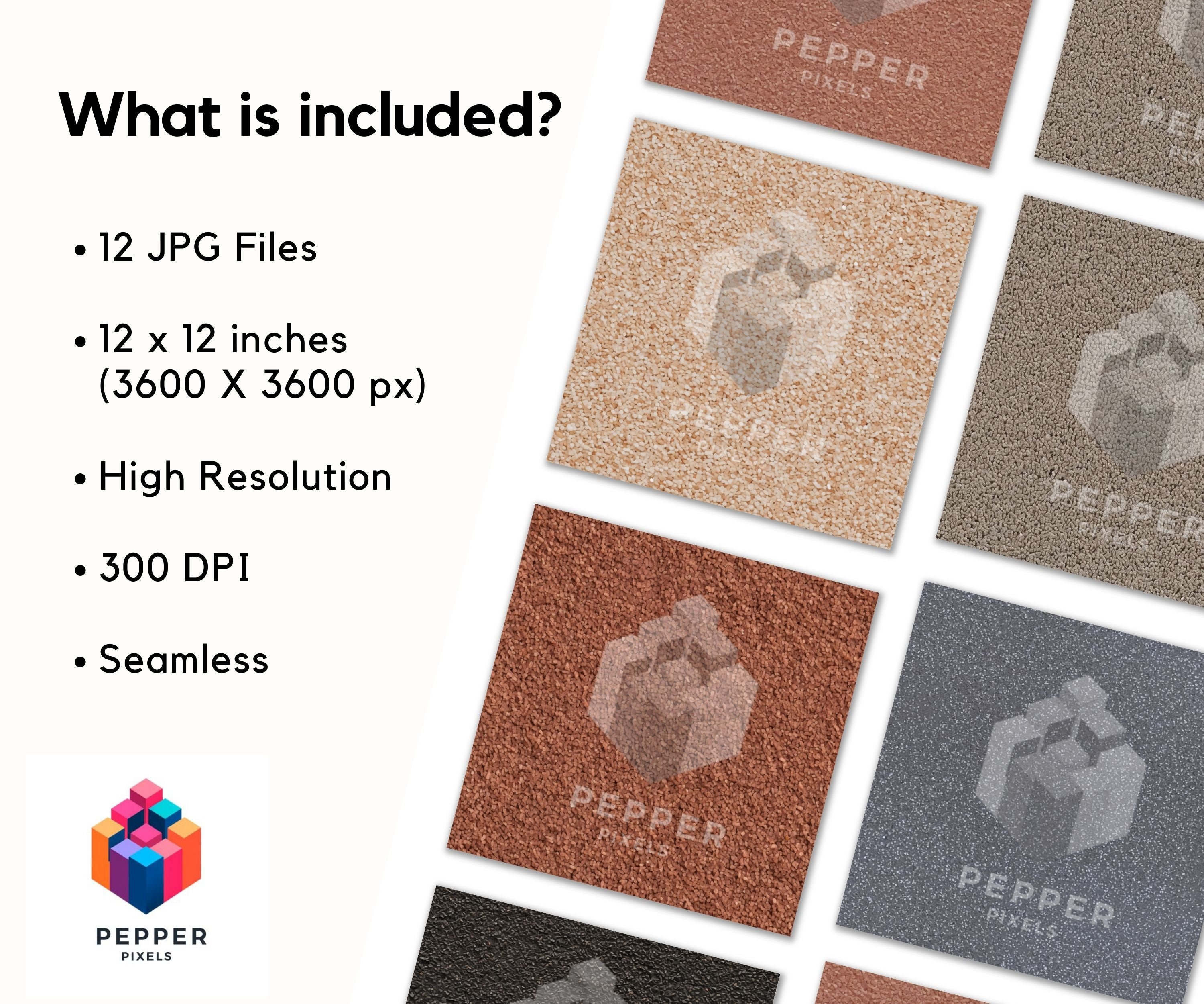 12 Sandpaper Textures Digital Papers, Seamless Patterns, 12x12 ...