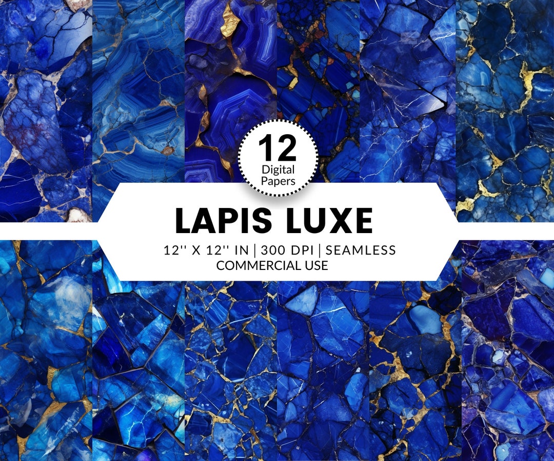 12 Lapis Luxe Digital Papers, Seamless Patterns, 12x12, Realistic ...