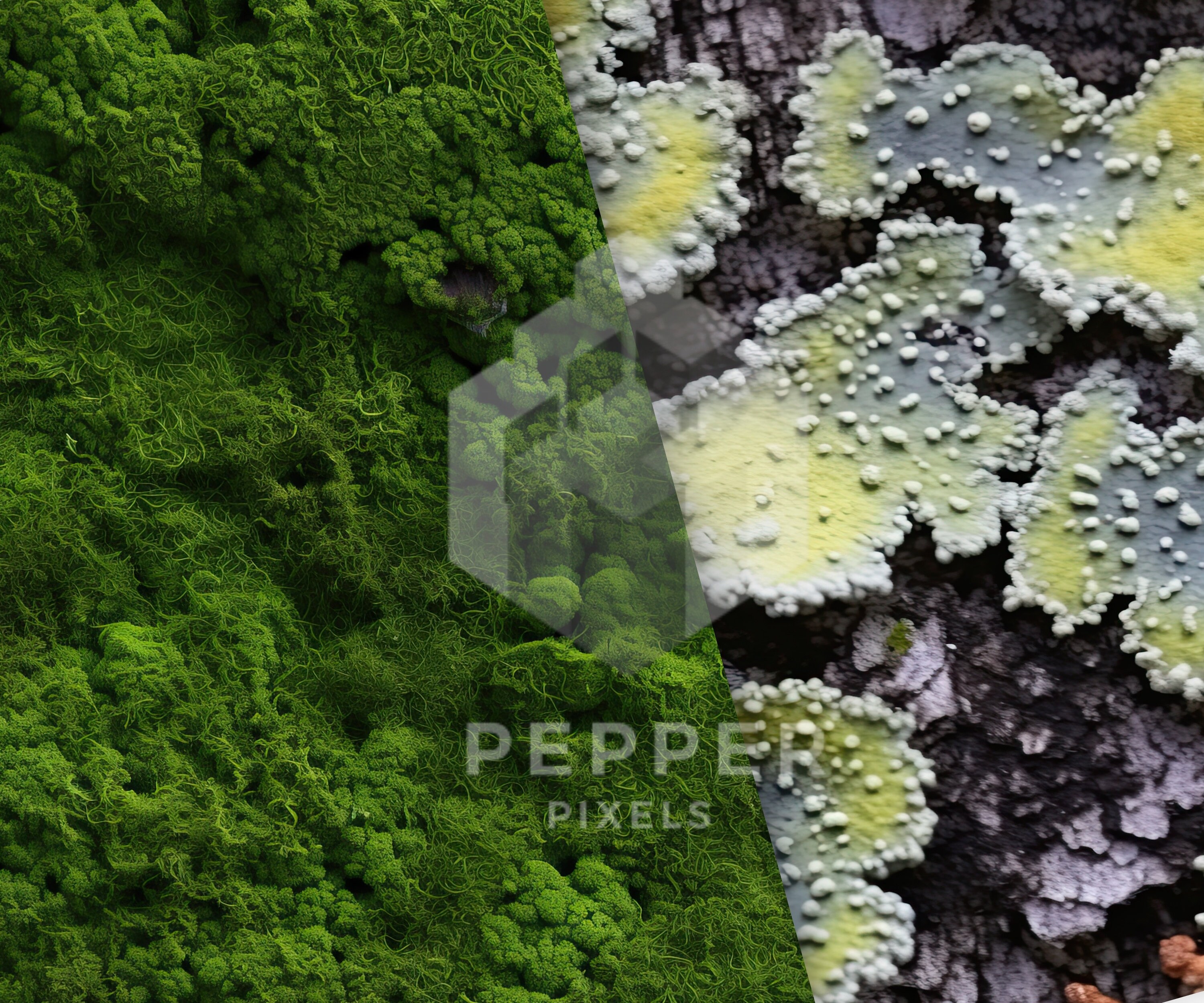 12 Moss & Lichens Digital Papers, Seamless Patterns, 12x12, Realistic ...