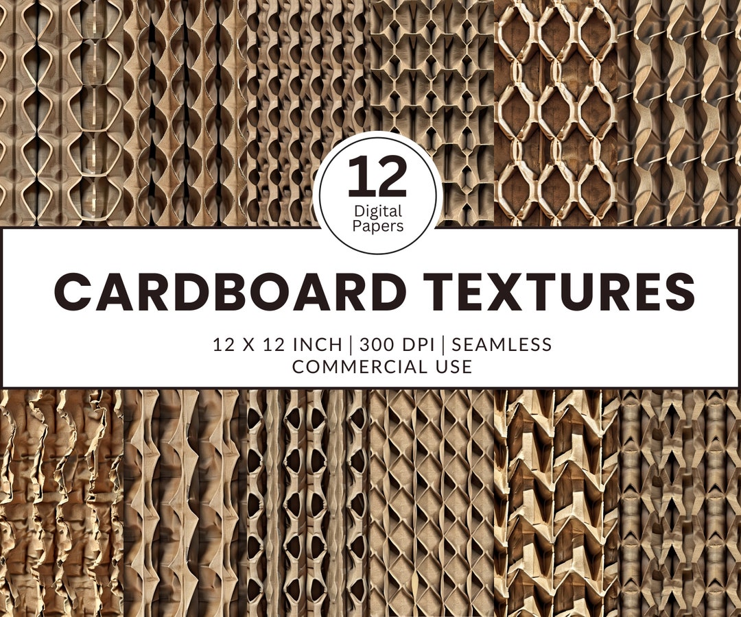 12 Cardboard Textures Digital Papers, Seamless Patterns, 12x12 ...