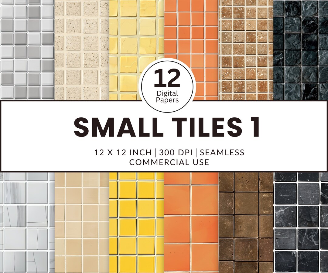 12 Small Tiles 1 Digital Papers, Seamless Patterns, 12x12, Floor ...