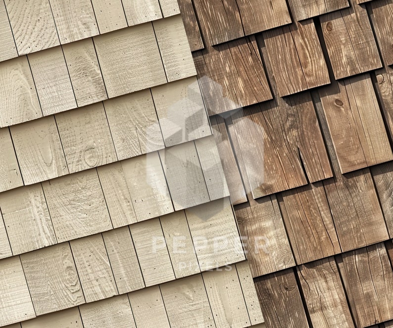 12 Wood Shingles 1 Digital Papers, Seamless Patterns, 12x12, Realistic ...