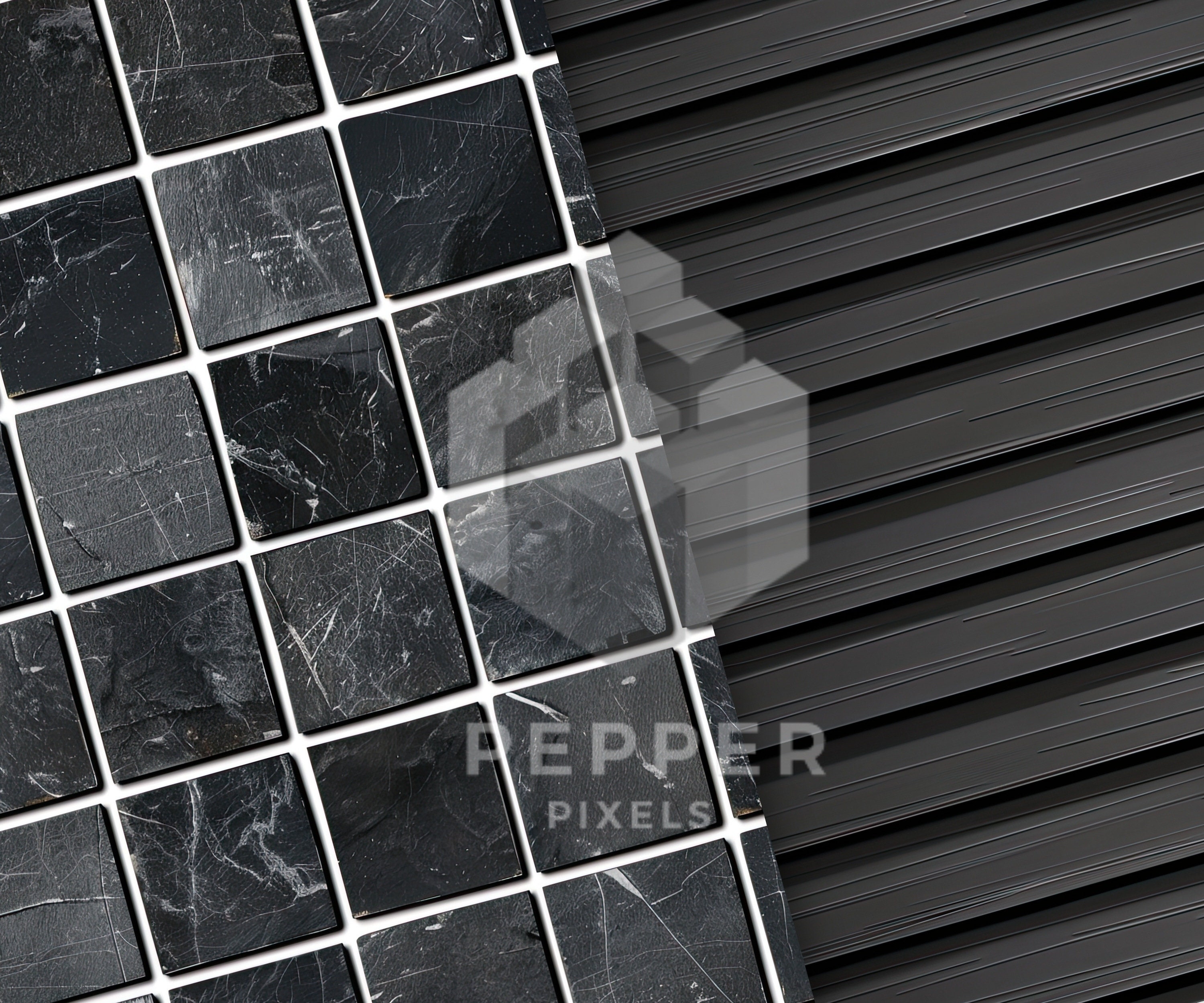 12 Black Textures Digital Papers, Seamless Patterns, 12x12, Realistic Images Roof Siding Leather ...