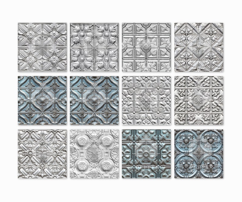 12 Victorian Tin Digital Papers, Seamless Patterns, 12x12, Patterns of ...