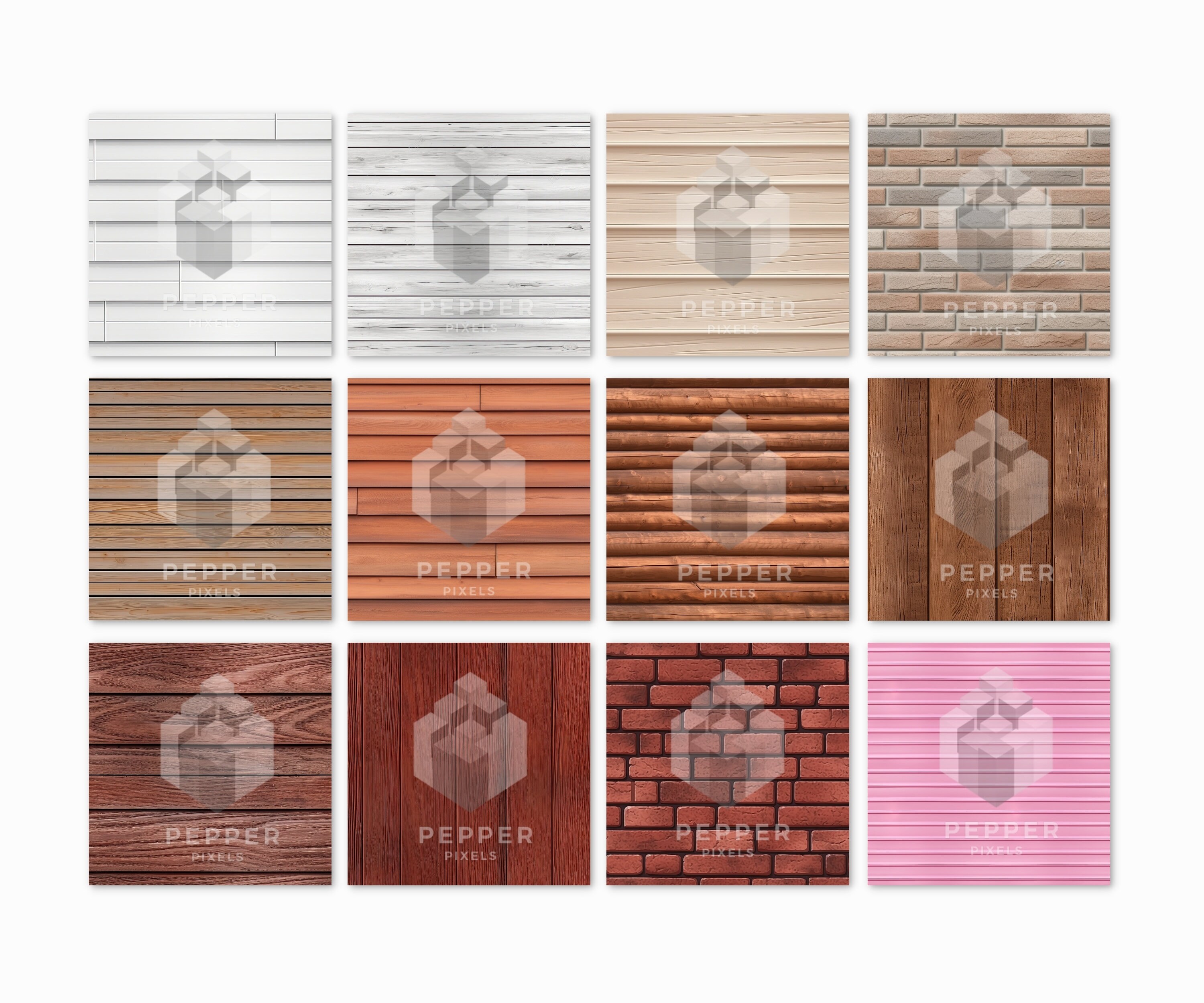 12 House Siding Digital Papers, Seamless Patterns, 12x12, Realistic ...