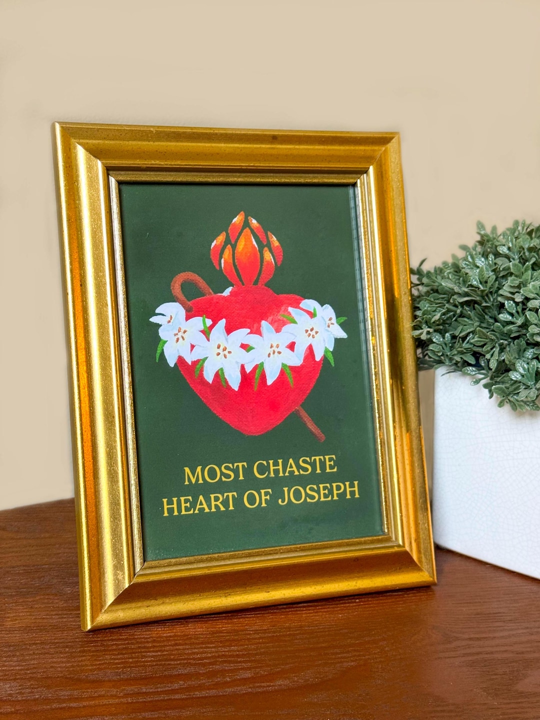 Most Chaste Heart of St. Joseph Art Print: Catholic Wall Decor - Etsy