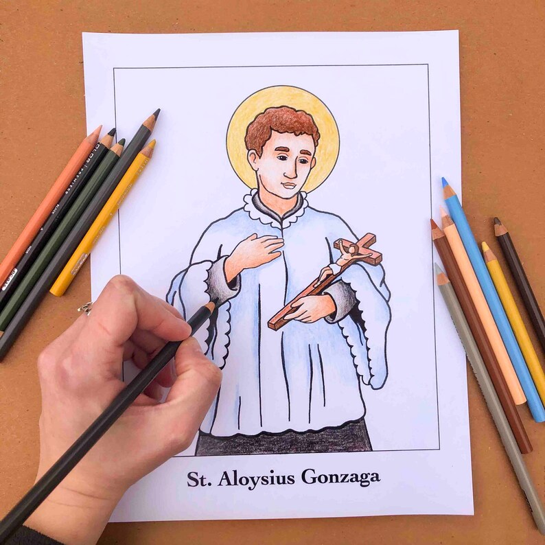 Catholic Saint Coloring Page Saint Aloysius Gonzaga Printable Coloring ...