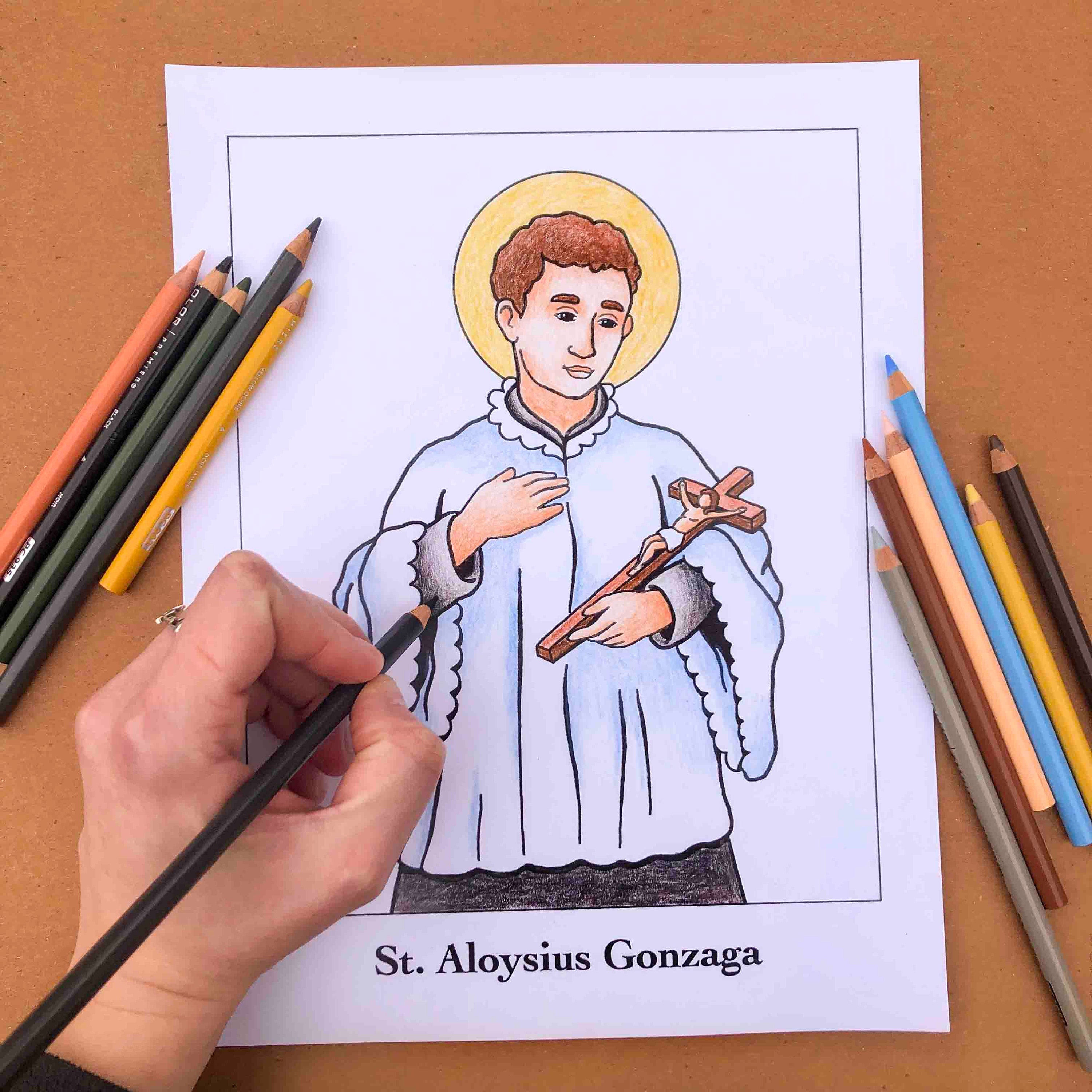 Catholic Saint Coloring Page Saint Aloysius Gonzaga Printable Coloring ...