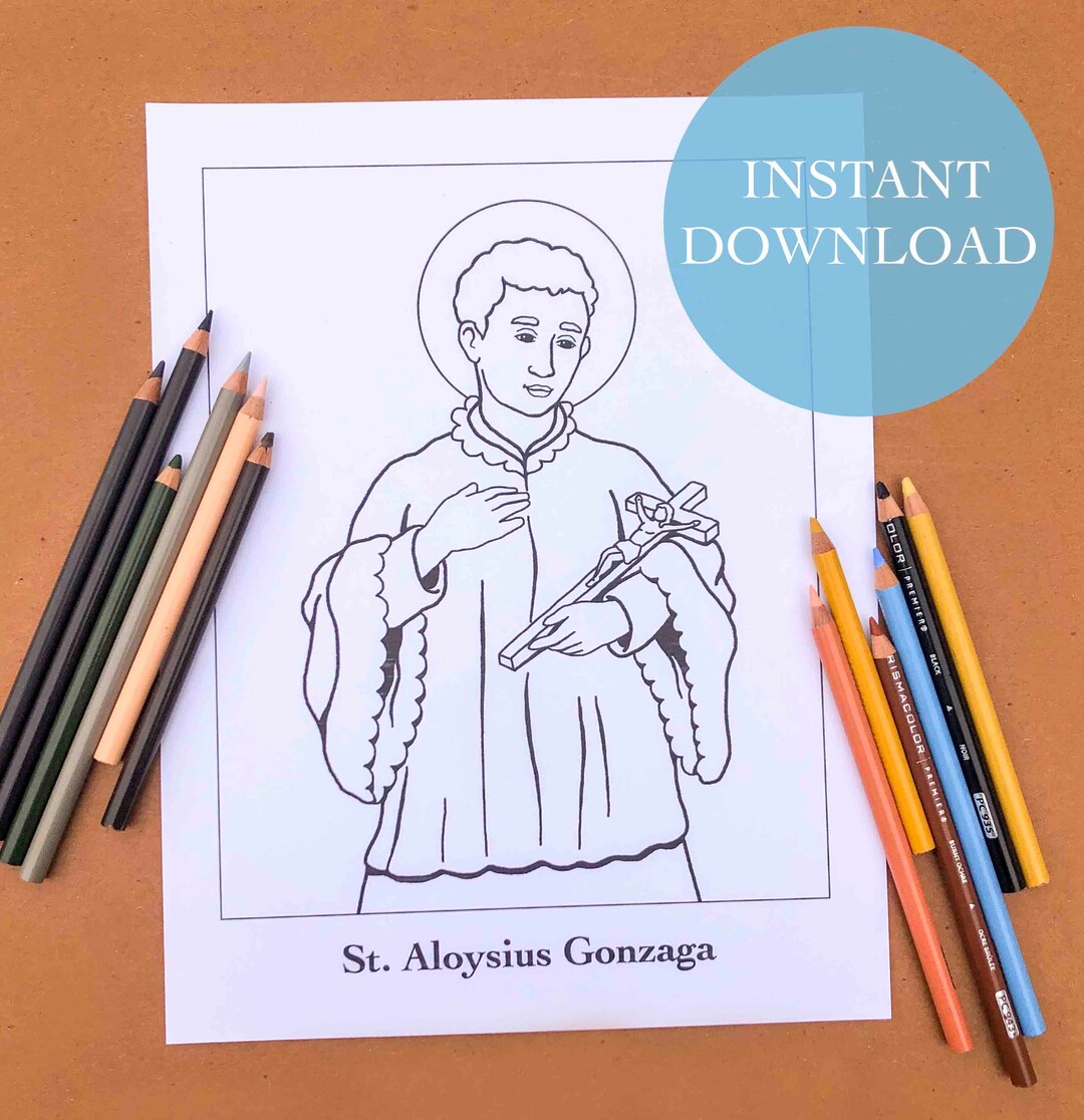 Catholic Saint Coloring Page Saint Aloysius Gonzaga Printable Coloring ...