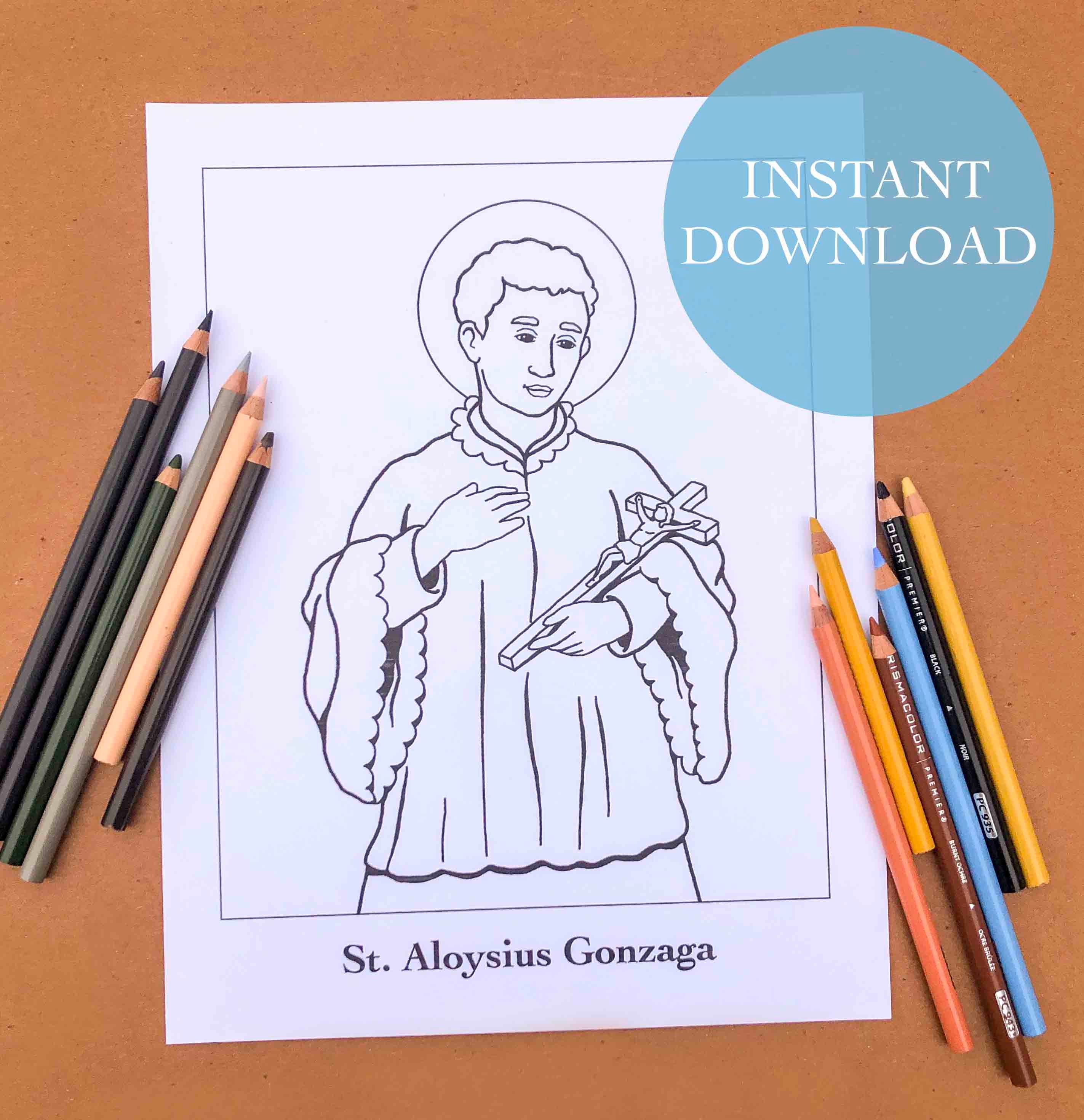 Catholic Saint Coloring Page Saint Aloysius Gonzaga Printable Coloring ...