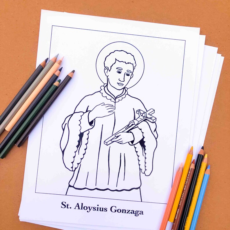 Catholic Saint Coloring Page Saint Aloysius Gonzaga Printable Coloring ...