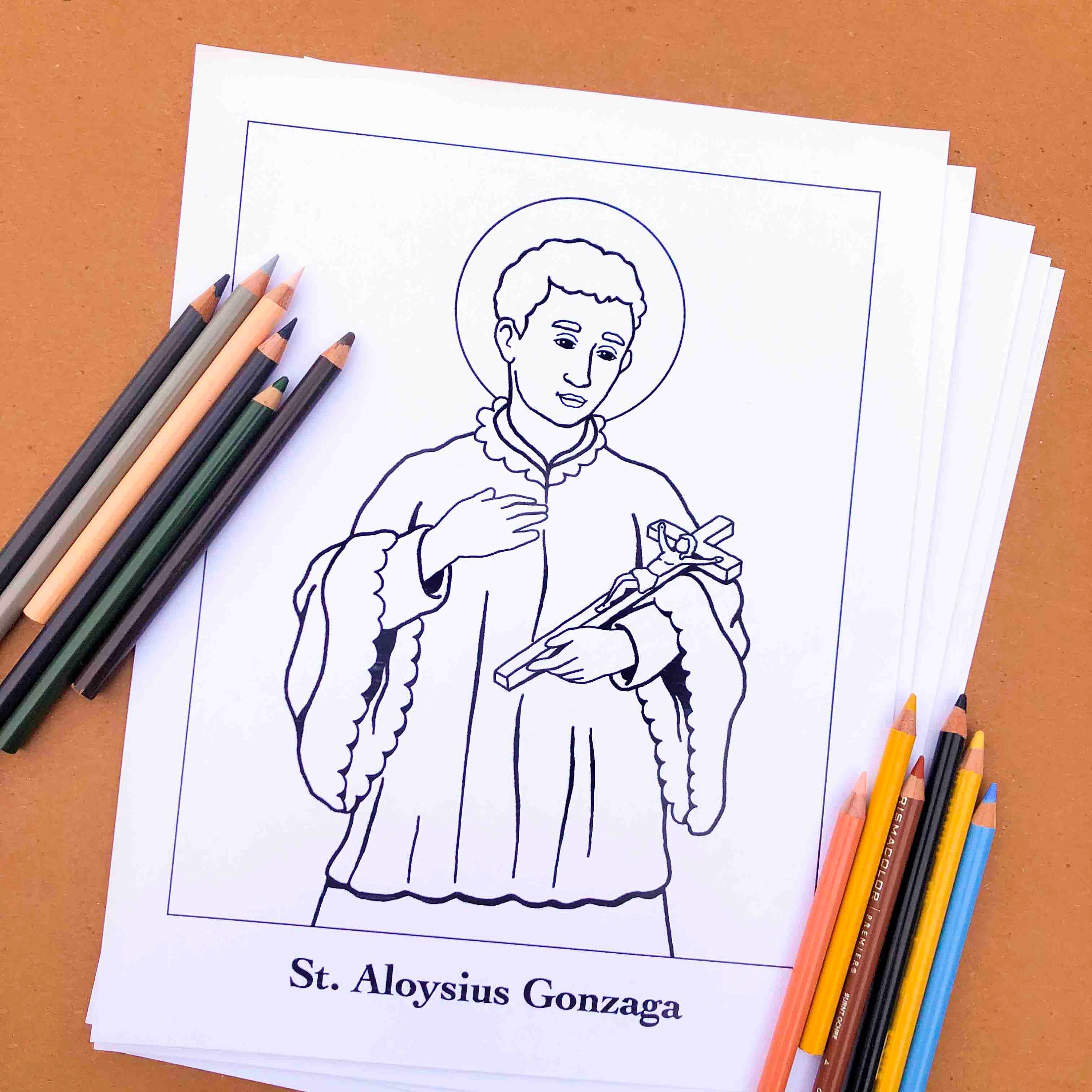 Catholic Saint Coloring Page Saint Aloysius Gonzaga Printable Coloring ...