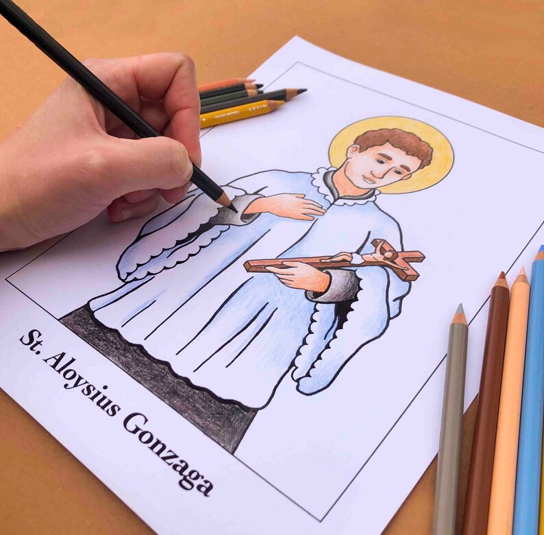Catholic Saint Coloring Page Saint Aloysius Gonzaga Printable Coloring ...