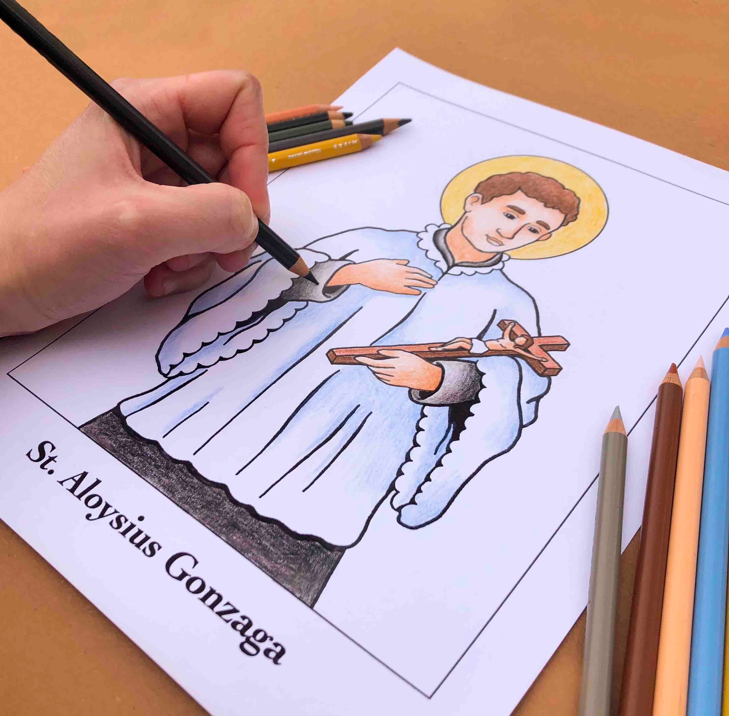 Catholic Saint Coloring Page Saint Aloysius Gonzaga Printable Coloring ...