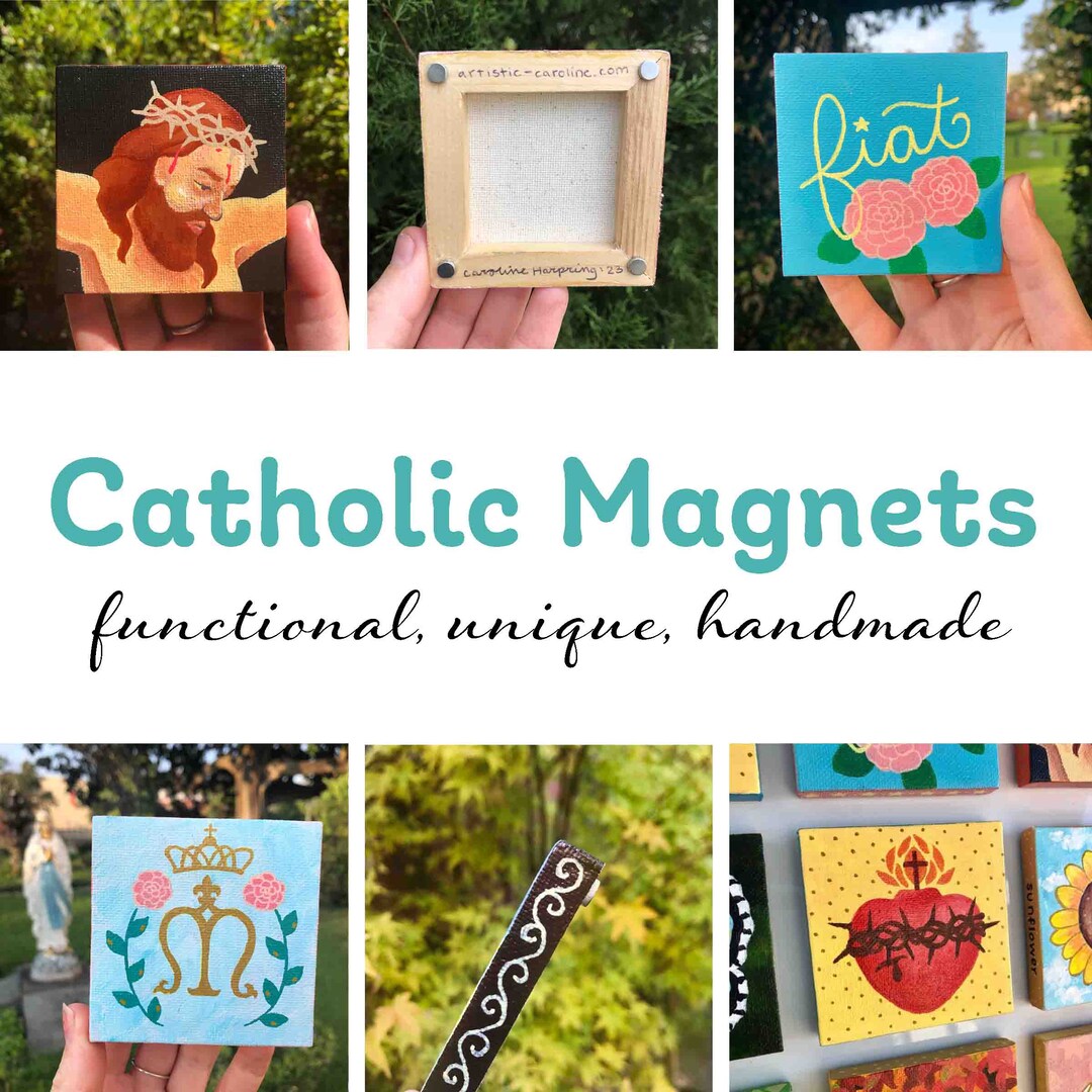 Custom Catholic Magnet Handmade Gift Custom Art Gift Catholic Hand ...
