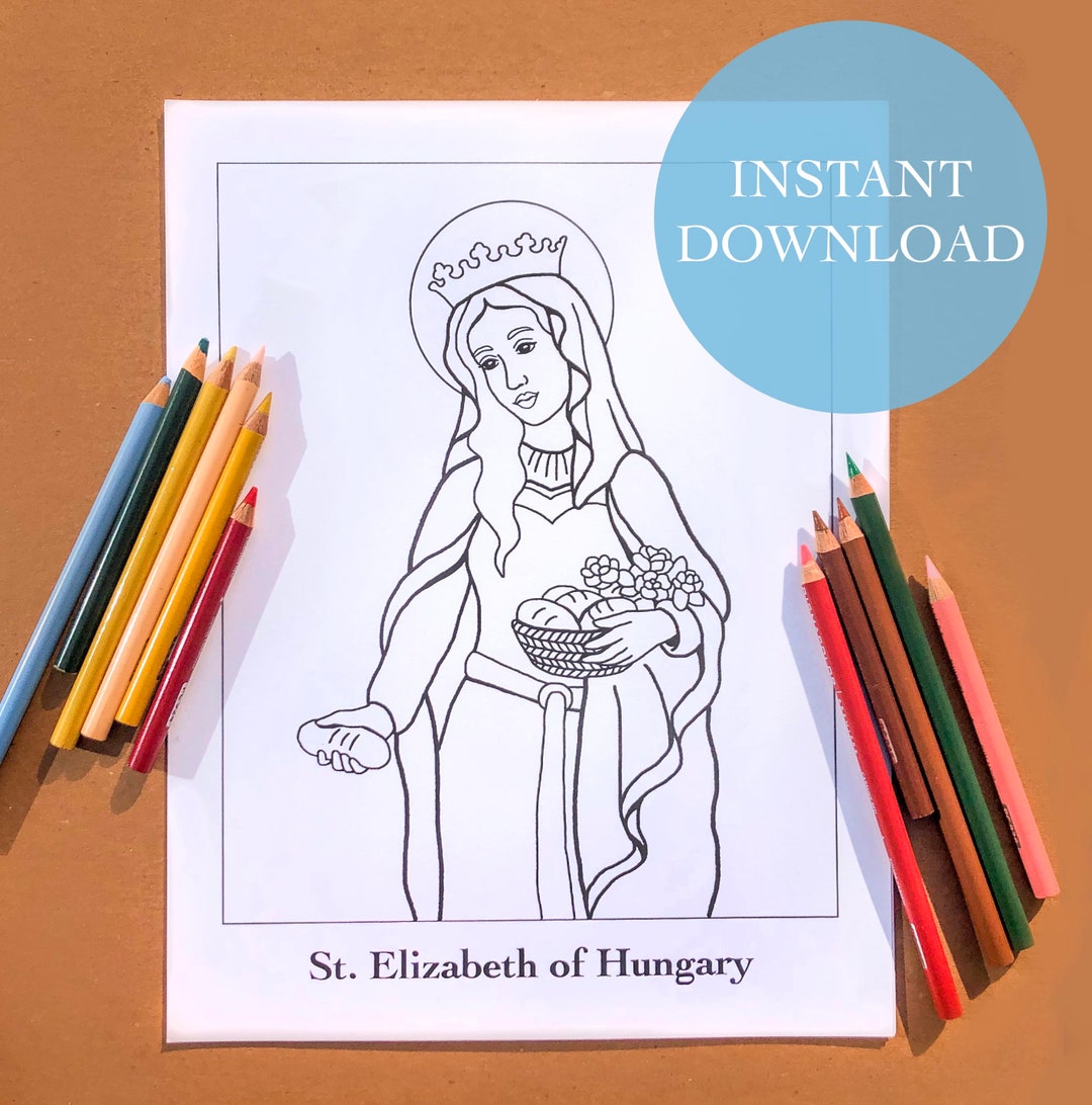 Catholic Saint Coloring Page Saint Elizabeth of Hungary Printable ...