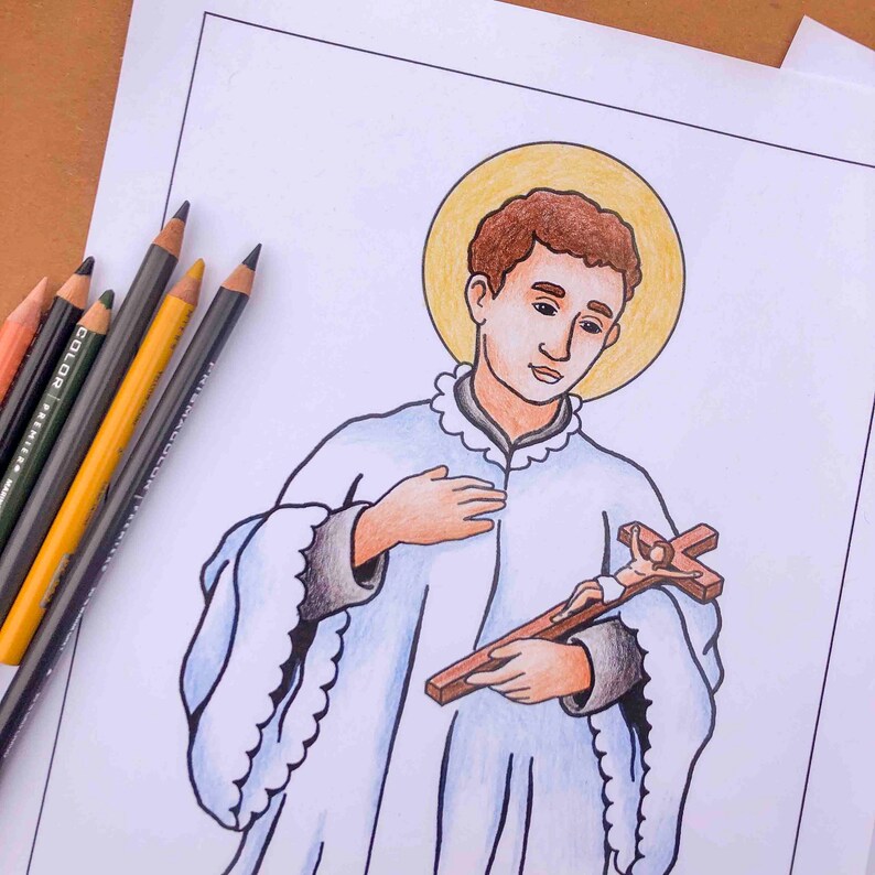 Catholic Saint Coloring Page Saint Aloysius Gonzaga Printable Coloring ...
