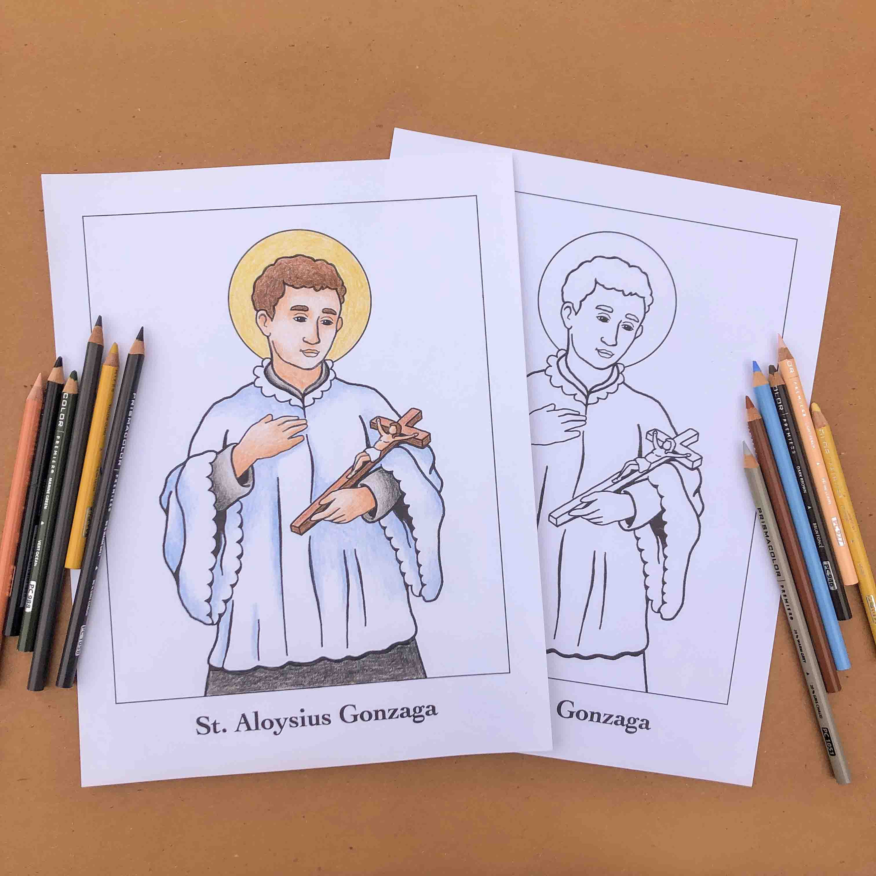 Catholic Saint Coloring Page Saint Aloysius Gonzaga Printable Coloring ...