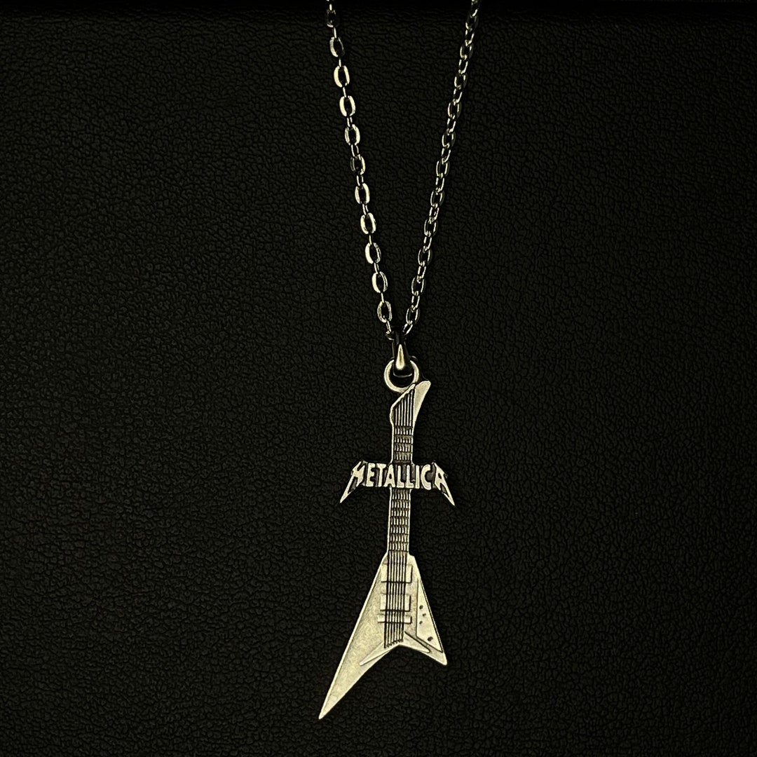 Metallica Necklace, Custom Design Metallica Electric Guitar Pendant ...