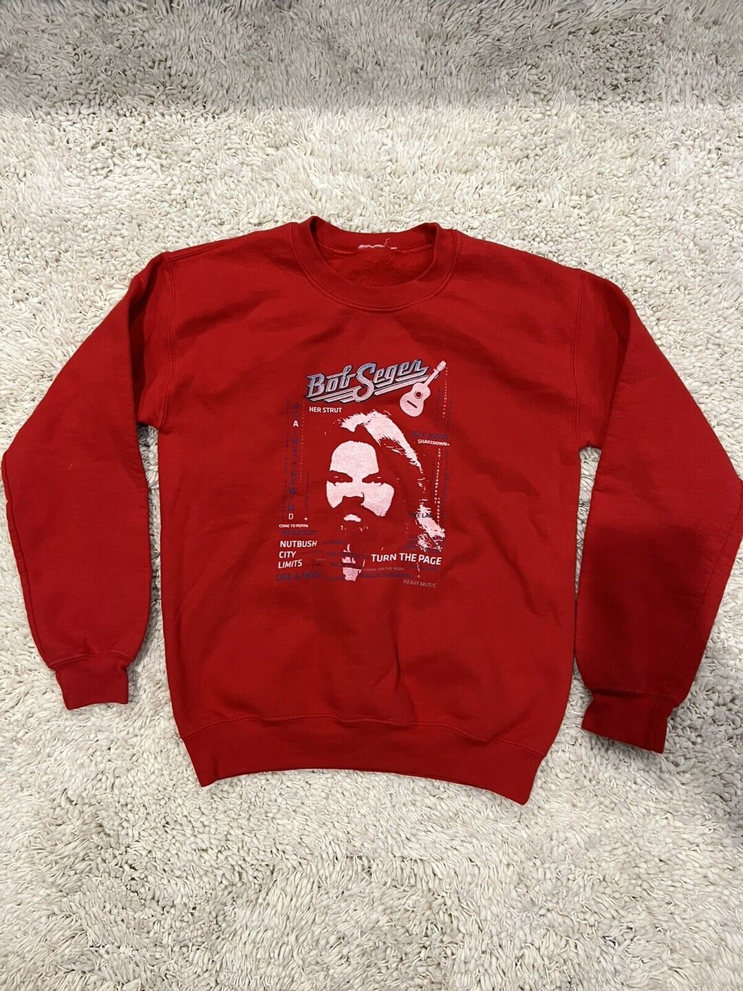 Vintage Bob Seger Red Sweater Crewneck Unbranded Size M - Etsy
