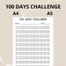 100 Days Challenge, 100 Days Checklist, Printable, Edit in Canva - Etsy