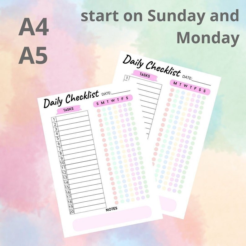Editable Daily Checklist, Daily Task Planner Template, Editable in ...
