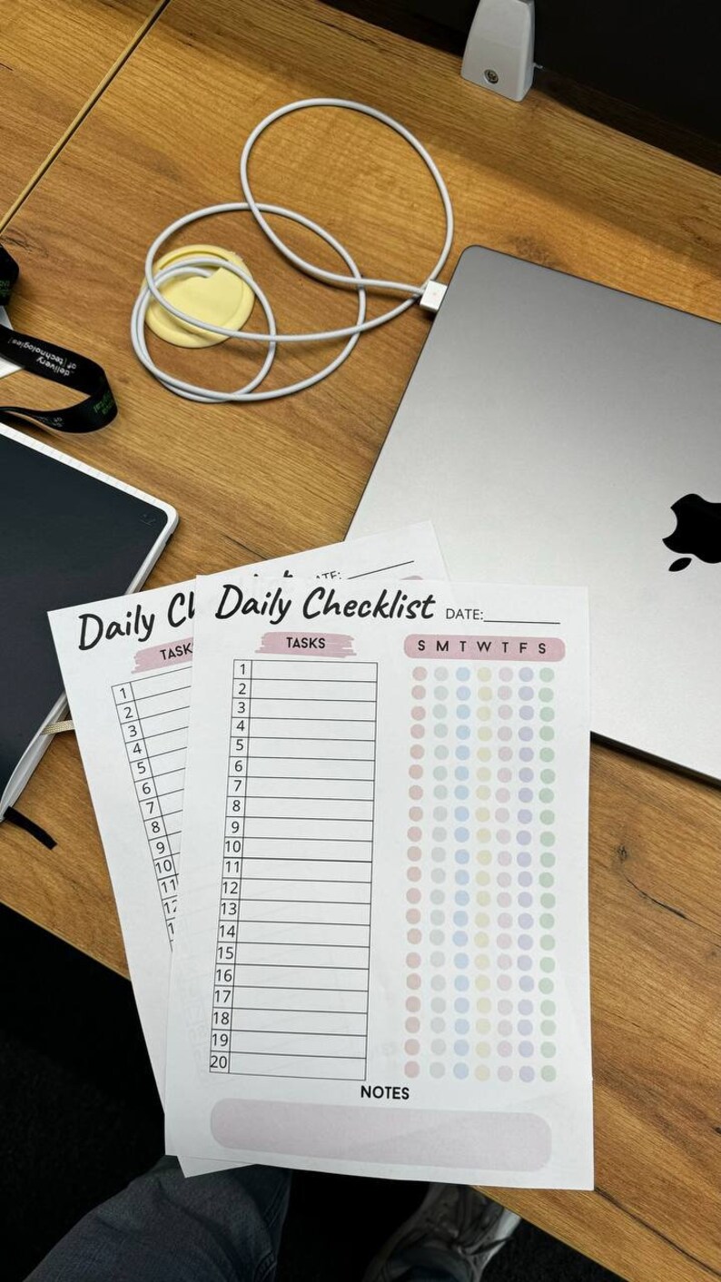 Editable Daily Checklist, Daily Task Planner Template, Editable in ...