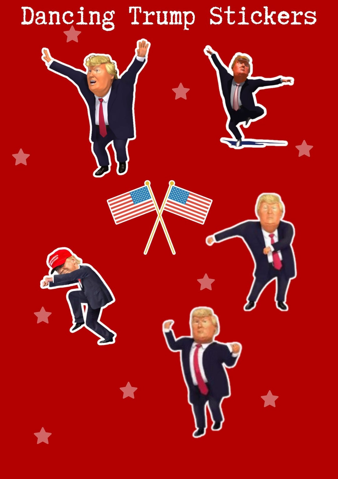 Dancing Trump Stickers, Vote Trump, Printable Stickers, Print and Cut ...