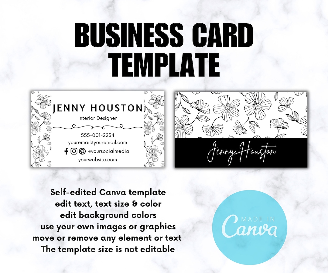 Business Card Template - INSTANT DOWNLOAD Printable Business Card ...