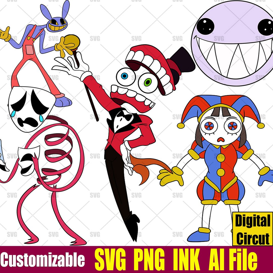 Gangle, Jax, Caine, Pomni From the Amazing Digital Circus, Bubble ...