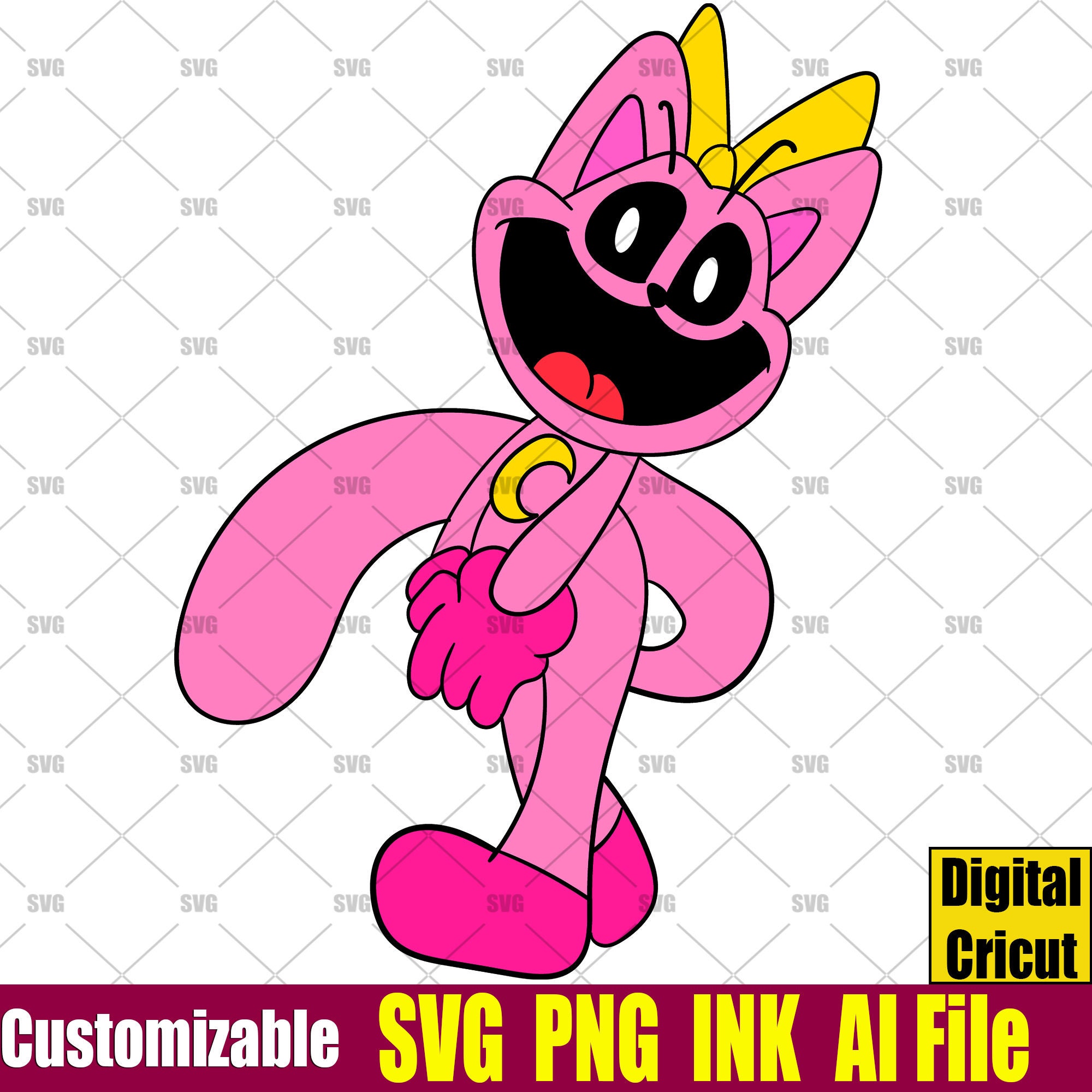 Smiling Critters Female Catnap SVG, Female Catnap Sticker Coloring ...