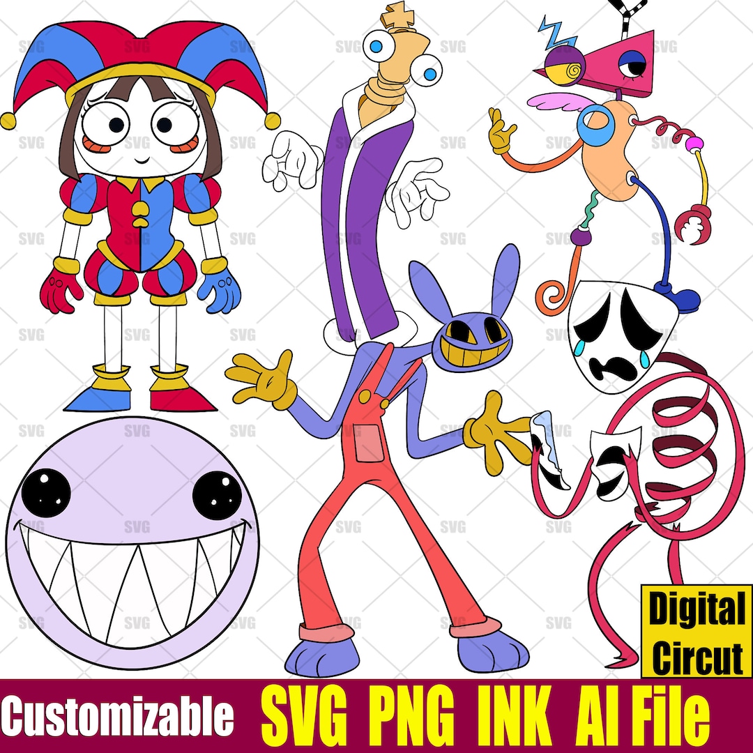 Gangle, Jax, Kinger and Pomni From the Amazing Digital Circus, Bubble ...