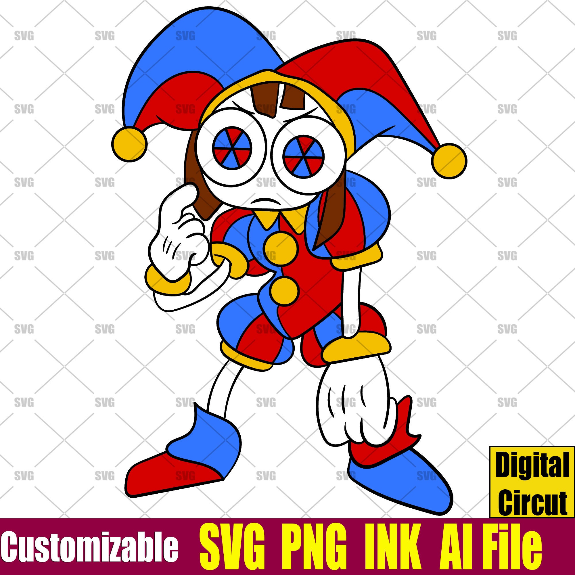 Customizable Pack Pomni From the Amazing Digital Circus, Pomni Head ...