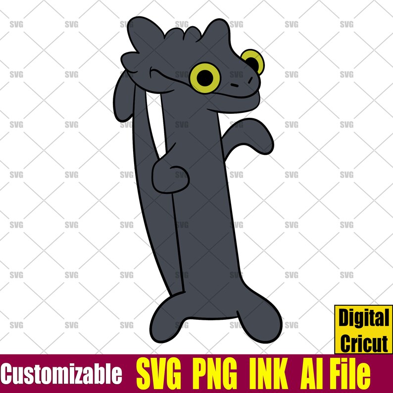 Toothless Dancing Meme Coloring Page, SVG, INK, and PNG Cricut Design ...