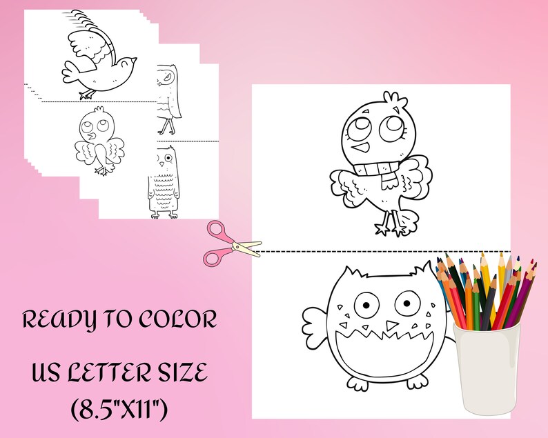 Digital Printable Colouring Sheets Instant Digital Download Funy Sweet ...