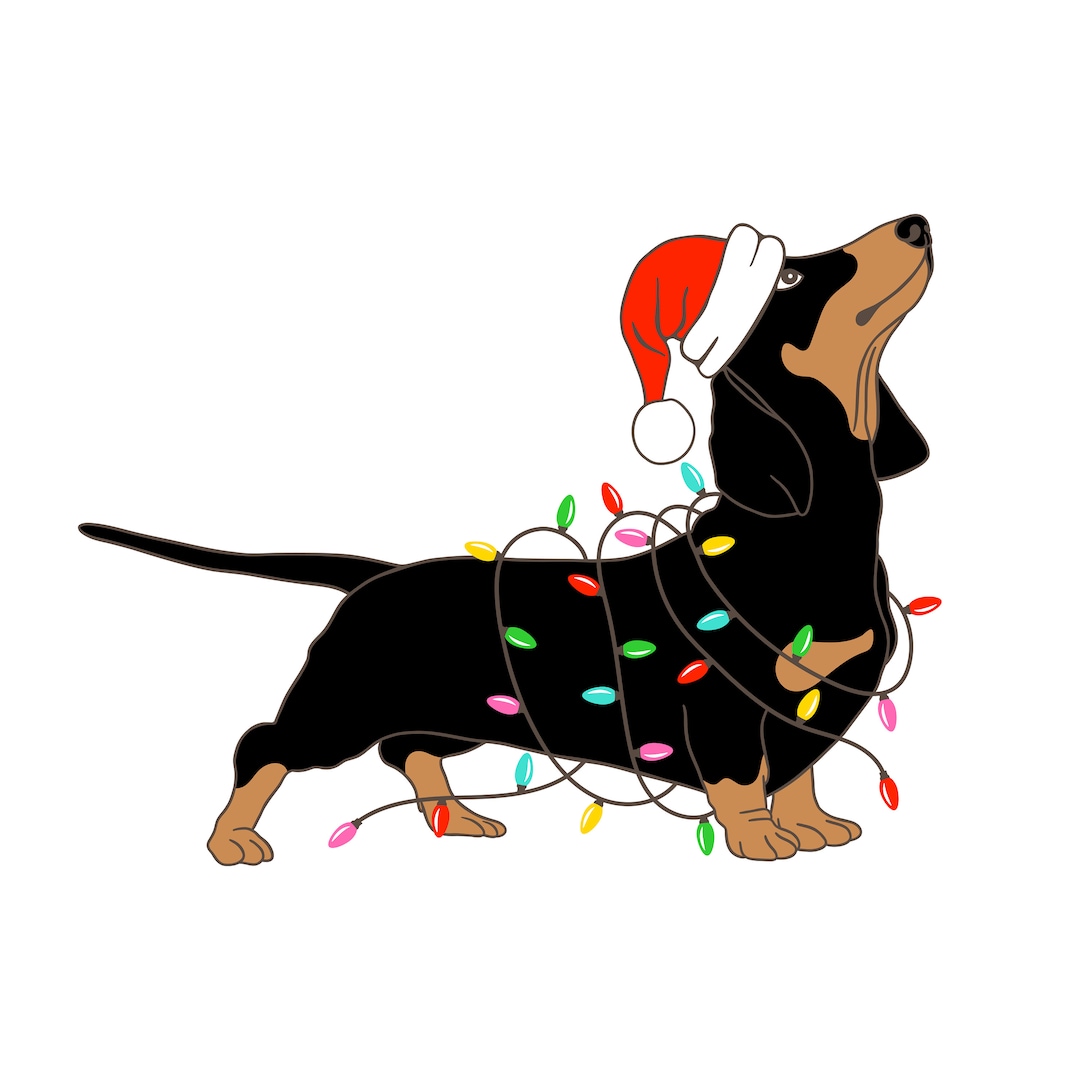 Dachshund Dog Christmas Printable Sticker SVGJPGPNG - Etsy