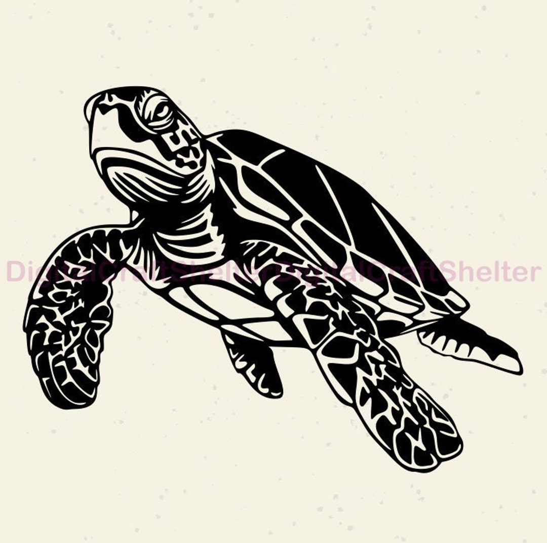 Turtle Svg, Laser Cut File, Vector Aquatic, Dxf Plasma Cnc, Sea Turtle ...