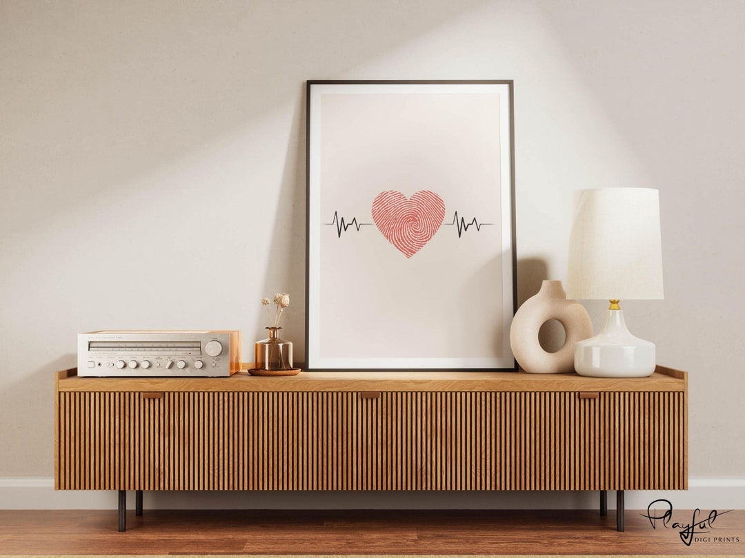 Hearth Beat Art Poster, Minimalist Hearth Print, Modern Wall Art Print ...